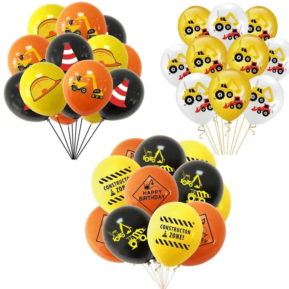 Construction Party Balloons - Latex Set! Excavator, Truck Designs. Shop ...