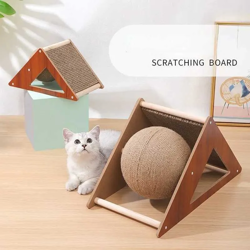 DHgate.com:Cat Scratching Post & Ball Toy - Sisal Rope & Cardboard Scratcher for Kittens & Cats ...
