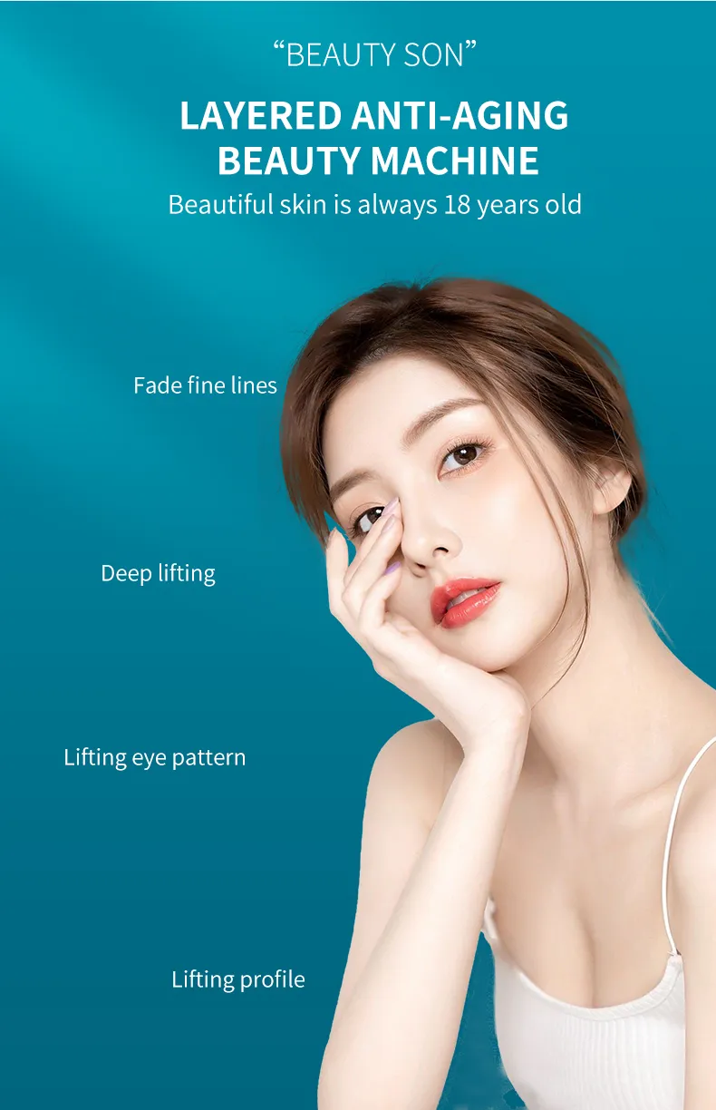 Portable RF and Ultrasonic Face Lift Machine with 4 Handles for Skin ...