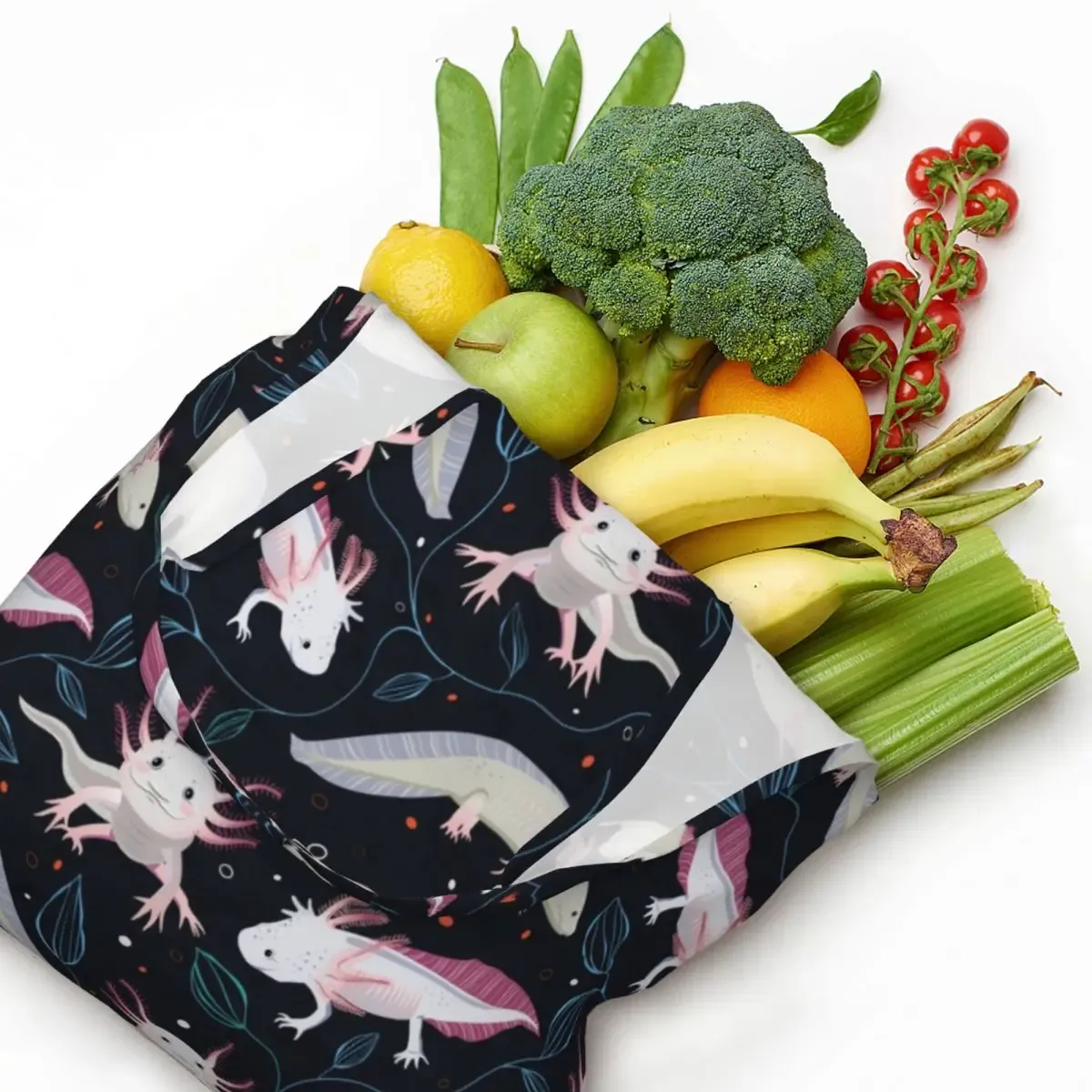 Shopping Bags Custom Exotic Salamander Animal Axolotls PVC Canvas ...