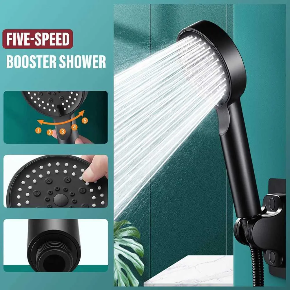 High Pressure Handheld Shower Head - 5 Spray Modes Adjustable, Upgraded ...