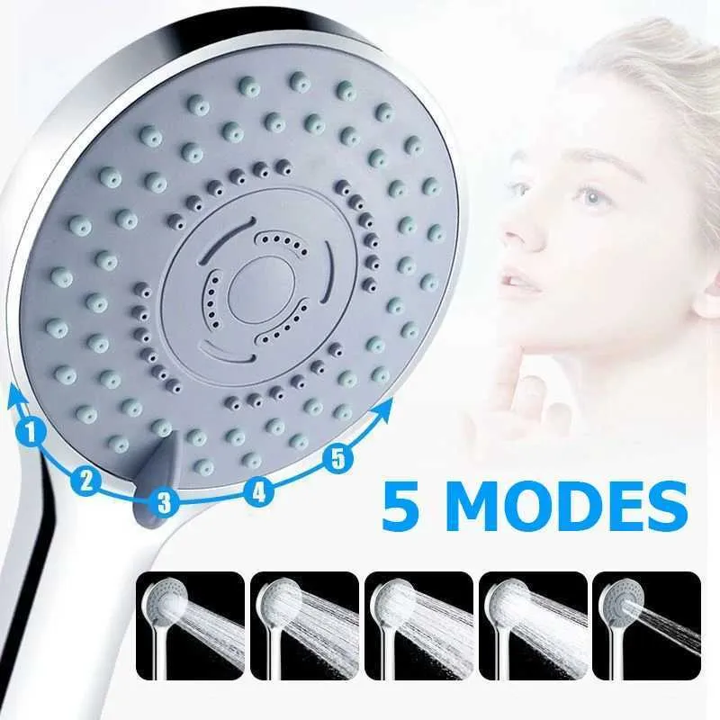 5 Modes Bathro Shower High Pressure Lti Function Handheld Showers Bath ...