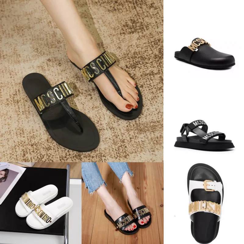 Luxury Womens Flip Flops Designer Slippers Hardware Decorative Sandals ...