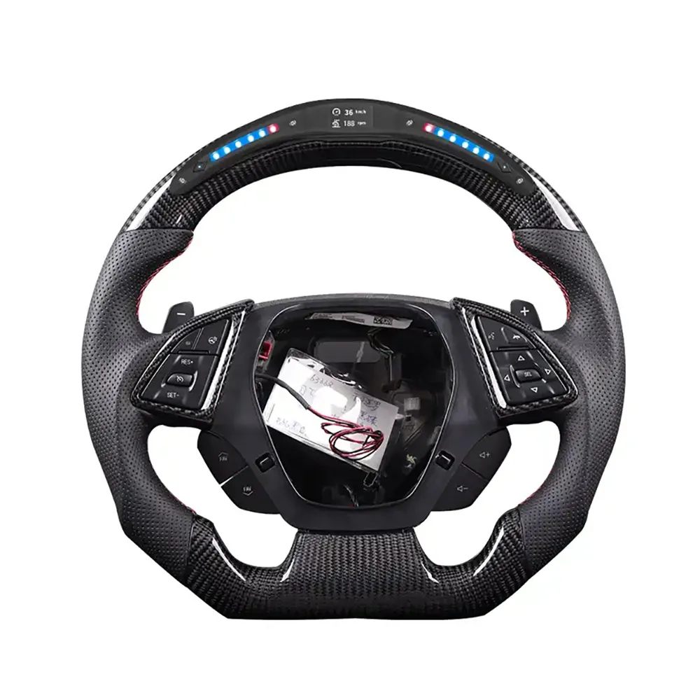 LED Carbon Fiber steering wheel covers with Custom Design for Chevrolet OEN