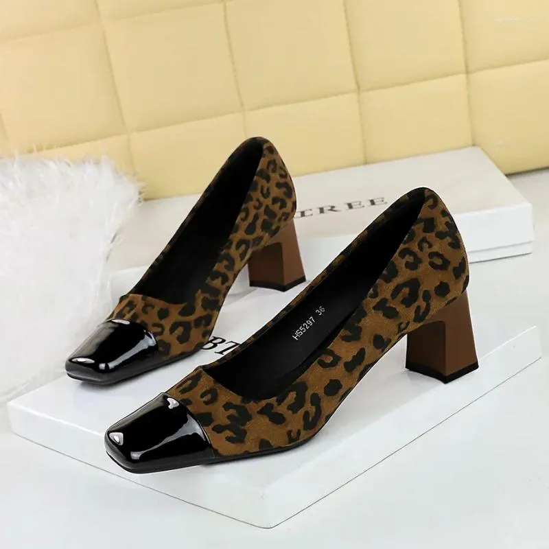 Leopard Print High Heel Dress Shoes for Women - Metal Toe, Comfortable ...
