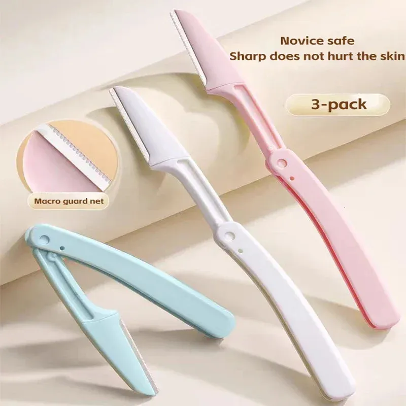 3 Portable Eyebrow Trimmers: Safe & Foldable Eyebrow Shaper Tool for ...