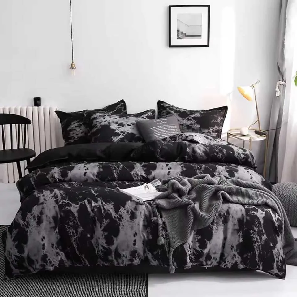 3-Piece Nordic Cotton Bedding Set - Double/Single Bed with Duvet Cover ...