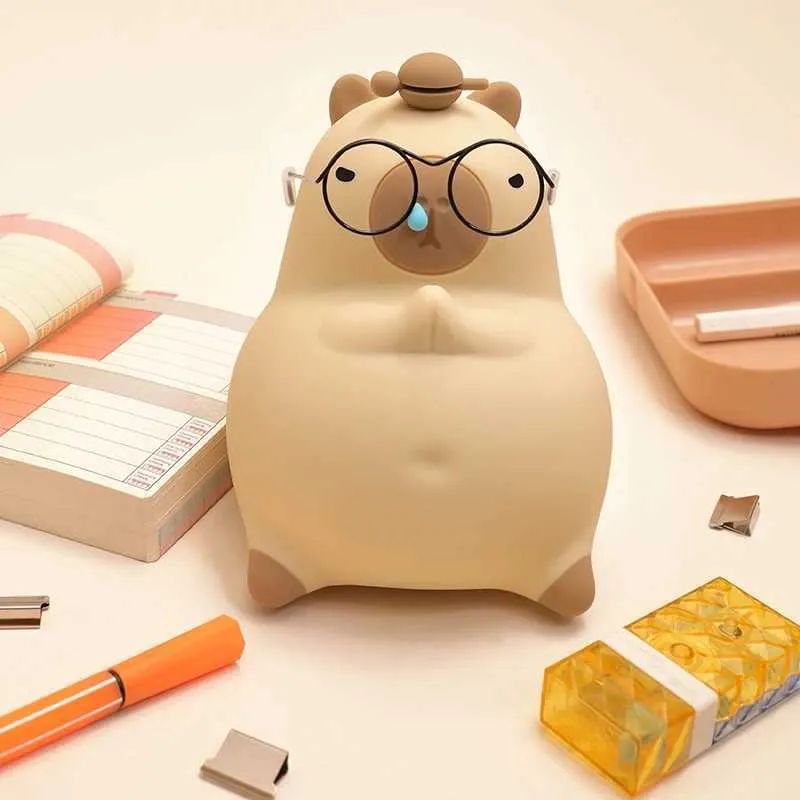 Cute Capybara Night Light: Soft Silicone Animal Bedside Lamp, USB ...