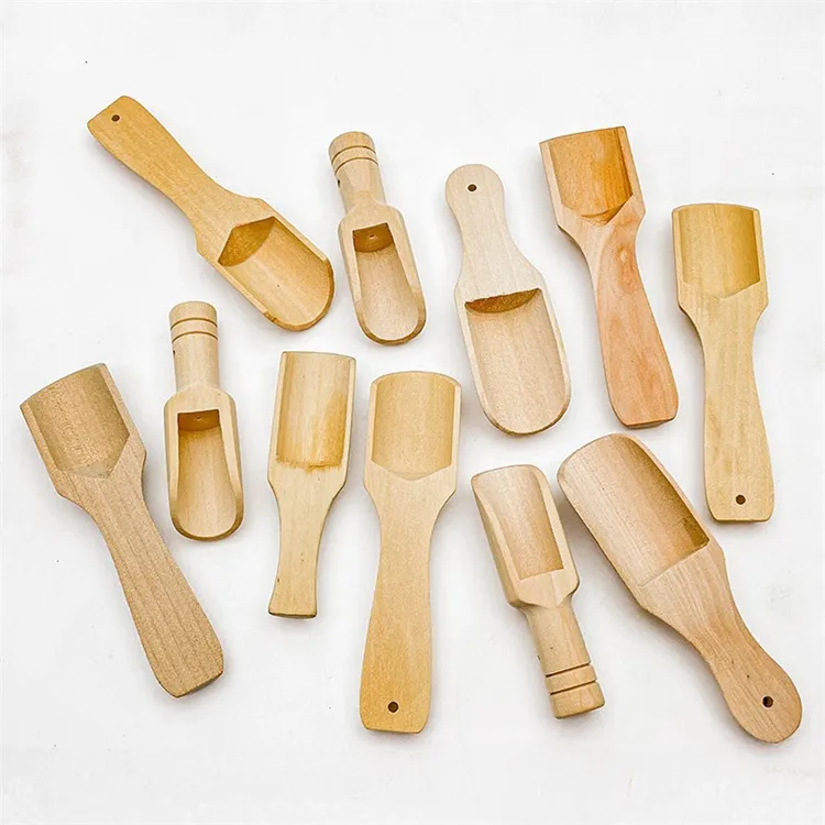 Wooden Scoop Teaspoon Small Salt Shovel Bath Salt Spoon Milk Powder ...