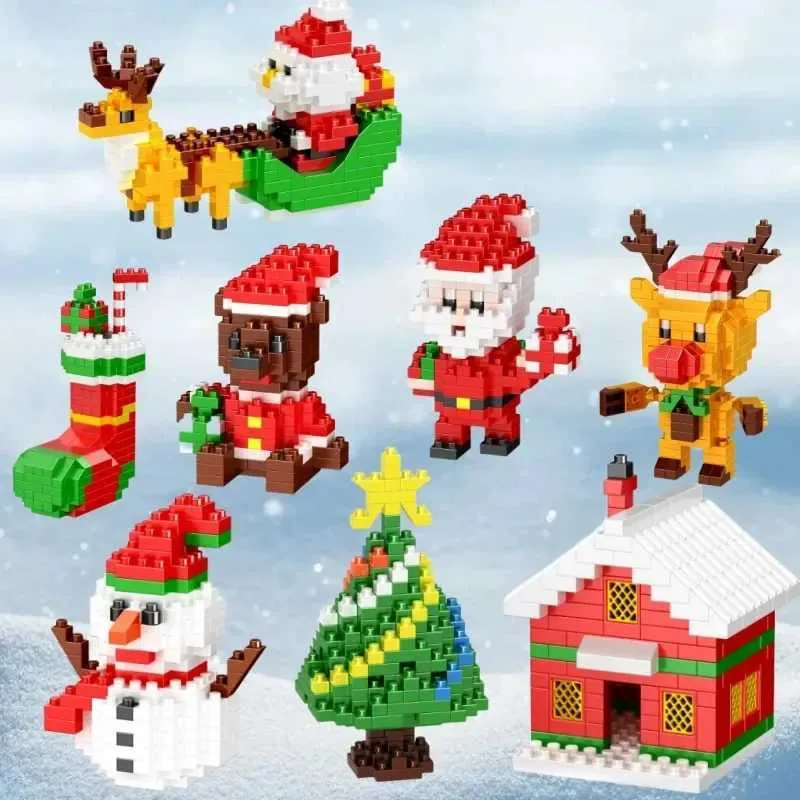 Building Blocks Mini Festive Figure: Small Building Blocks Christmas ...