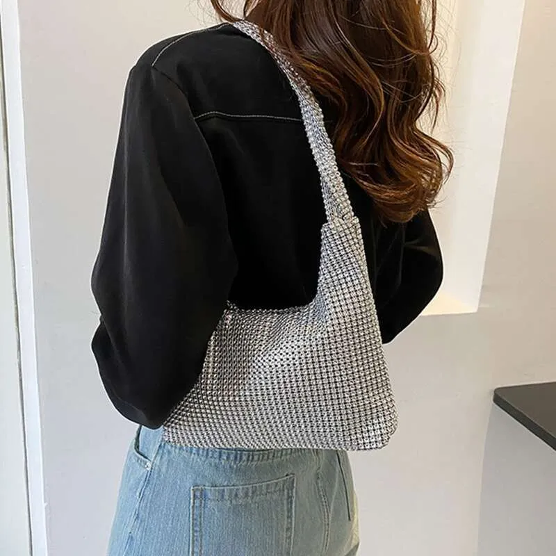 Delicate Shoulder Bag Shiny Evening Underarm Bag Purses Handbag for ...