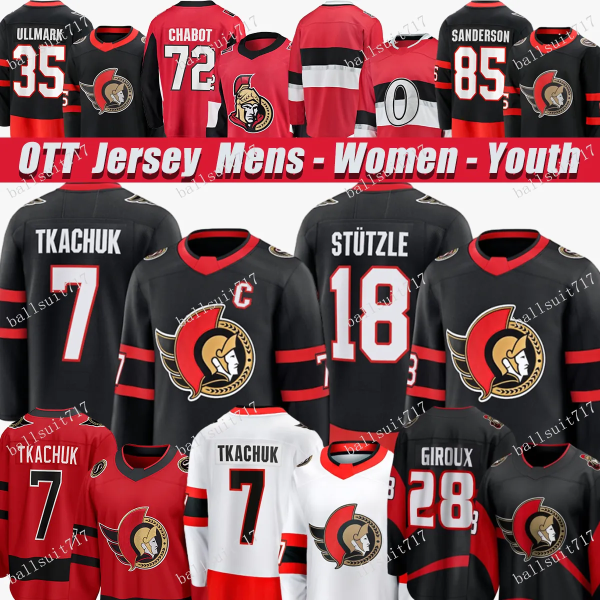 Brady Tkachuk ottawa hockey jersey senatorses jersey Claude Giroux Tim ...