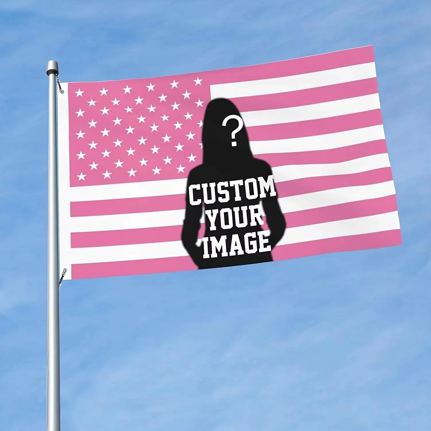 Custom Pink American Flag Wall Art Personalized Family Or Photo Display ...