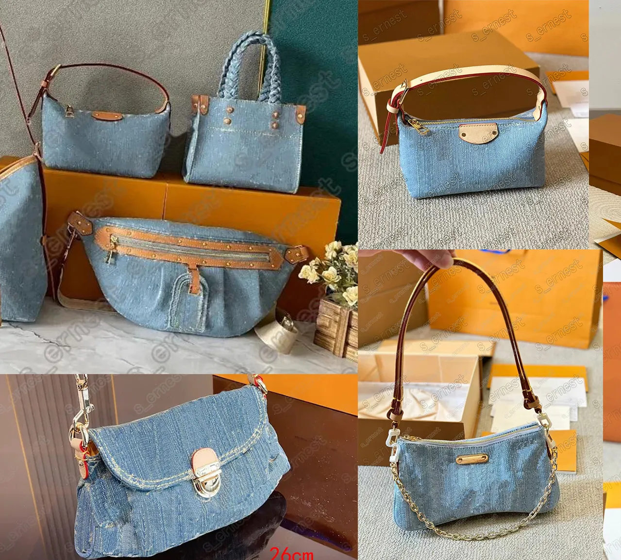 Designer Light Denim Shoulder Bags For Women Small... From S_ernest ...