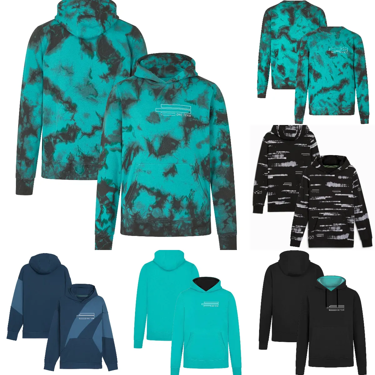2024 F1 Tie Dye Hoodie Formula 1 Team Logo Hooded Sweat Oversized ...