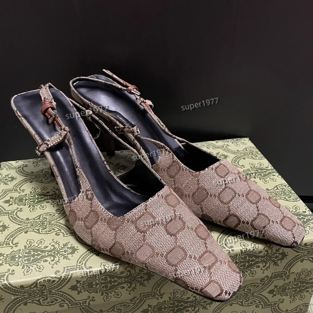 Dress Shoes Slingback High Heels Lace Up Shallow Cut Shoes Sandals Mid ...