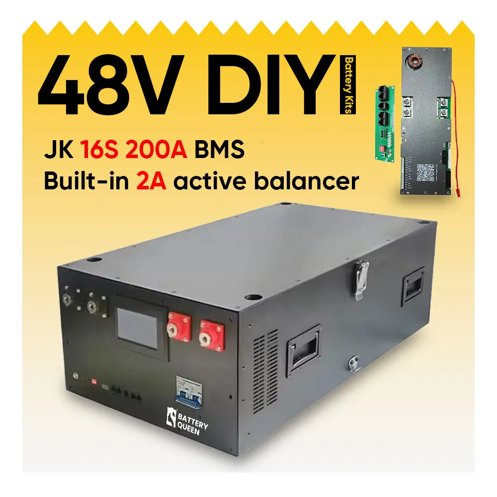 DIY 48V LiFePO4 Battery Case Kit - Smart BMS, LCD, Active Balancer ...