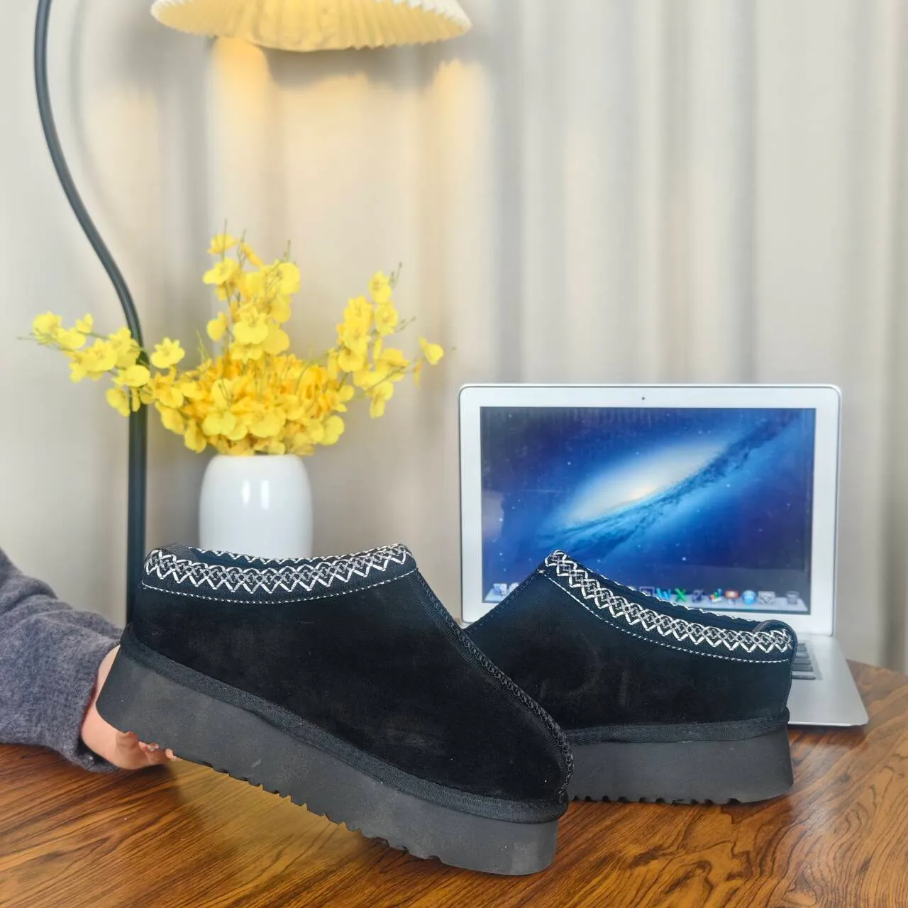 Designer Insulated Tasman Blue Snow Boots Classic Mini Ultra Furry ...