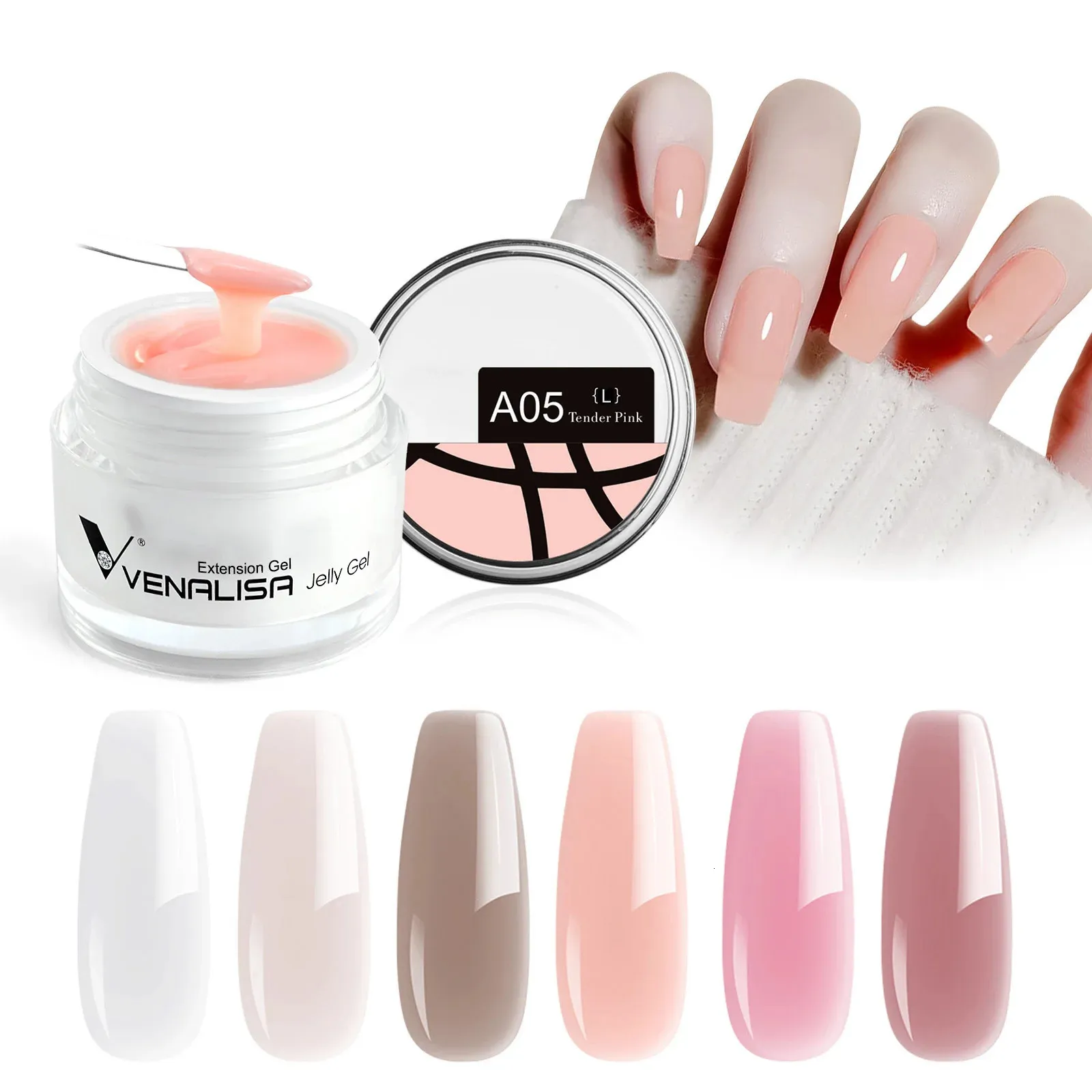 Pink Jelly Nail Extension Gel: 50ml, Soak Off UV LED Builder Gel ...
