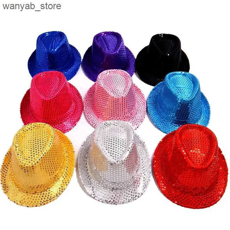 Sparkly Sequined Fedora Hats: Adult & Child Sizes - Glitter Jazz Hat ...