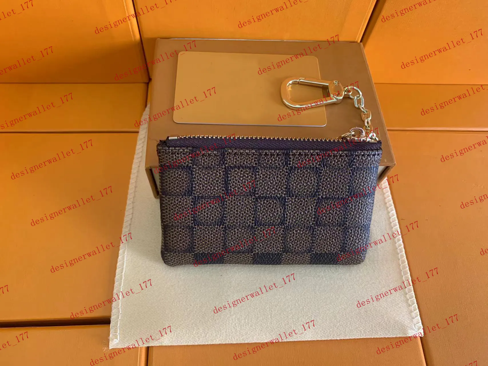 Leather Keychain Coin Purse Designer Coin Purse With Keyring, Small ...