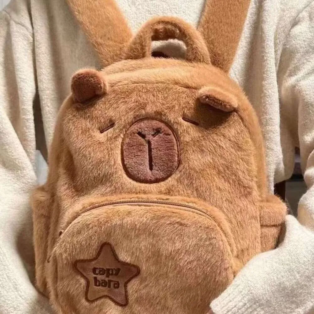 2024 Cute Dolphin Fury Rilakkuma Backpack Kapibala Plush Cartoon Design ...