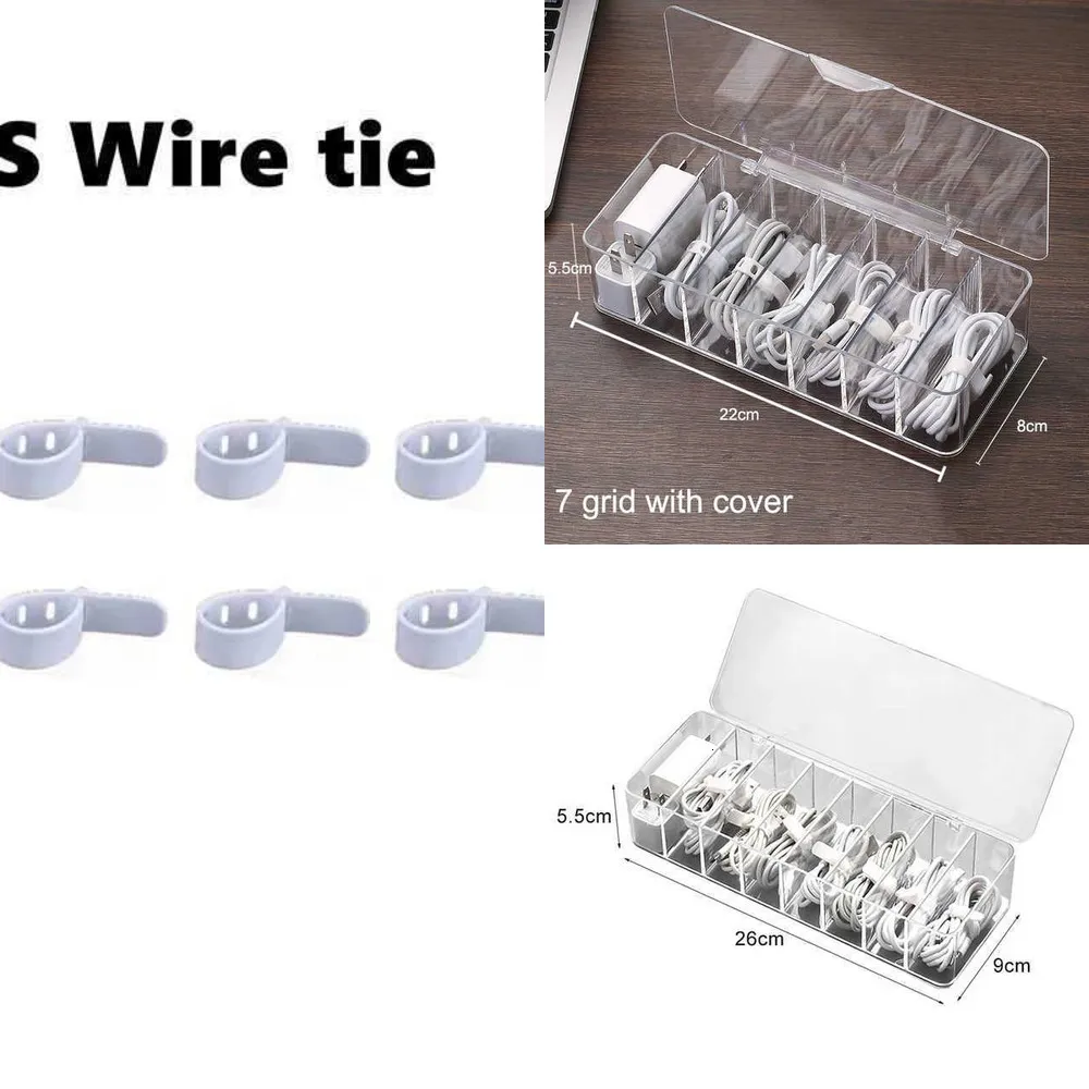 Desk Cable Holder, Electronics Cable Organizer: Clear Data Cable Box ...