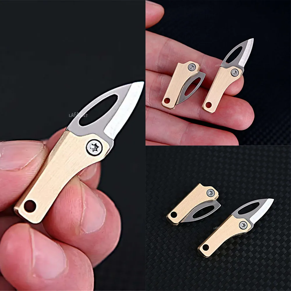 Premium Portable Mini Folding Knife Keychain: Brass, Magnetic, with S-Edge. Shop Now! Unboxing ...