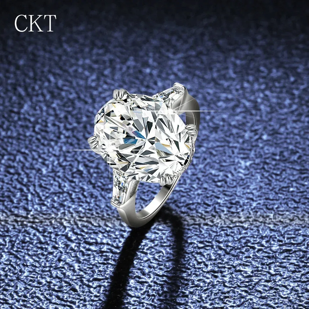 Platinum Pt950 Alien Diamond Ring for Women, 8 Carat Egg Ring Y Setting, Wedding Jewelry Gift ...