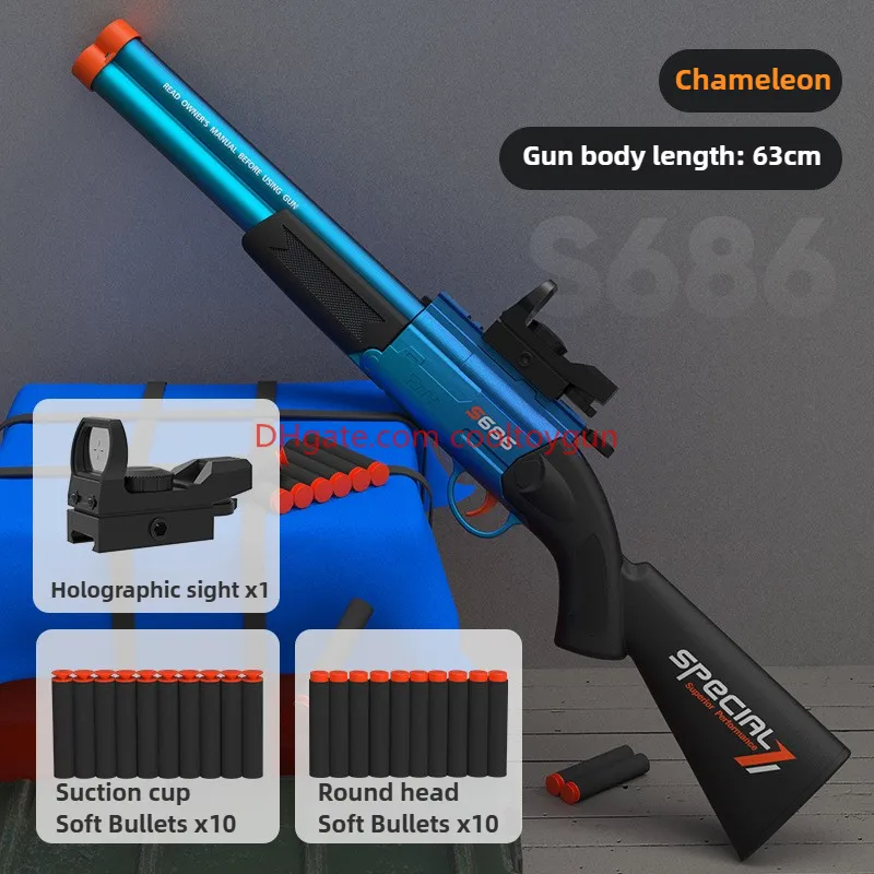 S686 Soft Bullets Shot Gun Toy Dual Mode Double Shoot Toy Gun Maunual ...