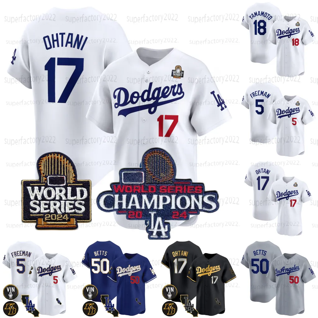 17 Shohei Ohtani Dodger 2024 World Series Champion Jersey 50 Mookie Betts 5 Freddie Freeman Will ...