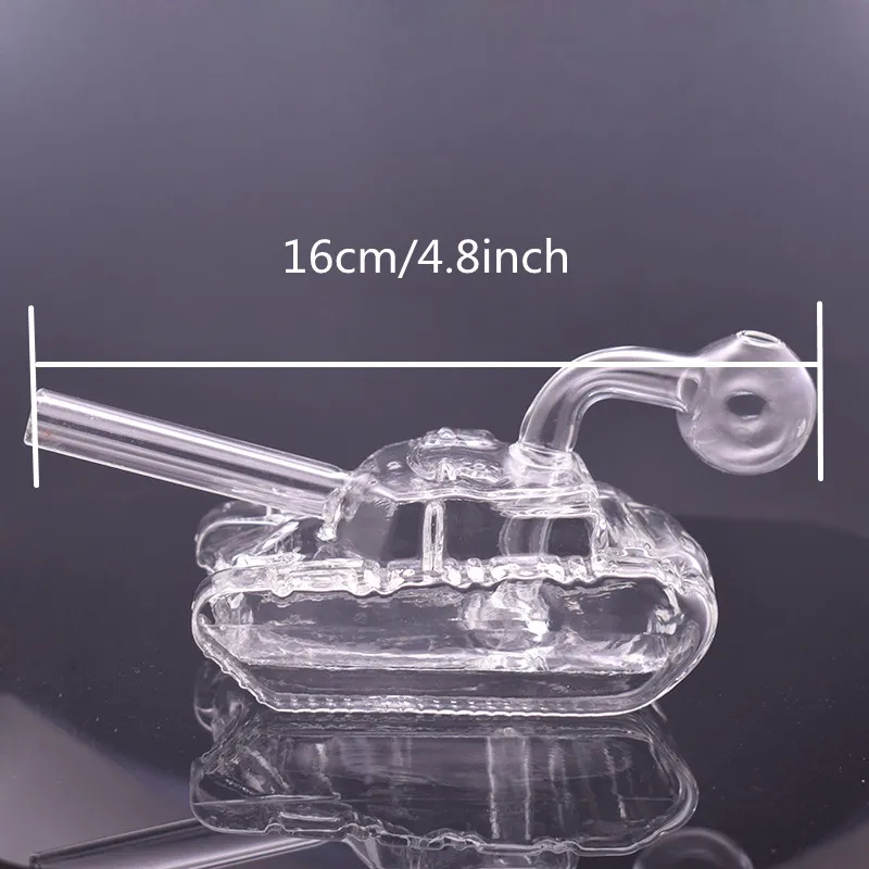 Creative 3D Tank Shape Glass Oil Burner Ash Catcher Bong Hookah With ...