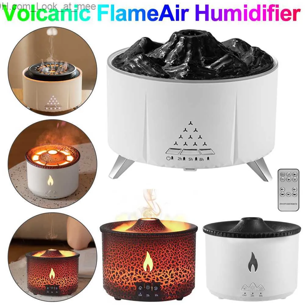 Volcano Flame Aroma Diffuser - Quiet Ultrasonic Humidifier with Remote ...