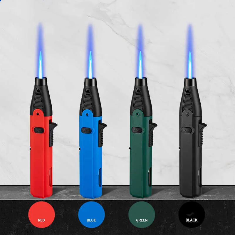 Butane Gas Torch Lighter, Transparent Refillable Torch Windproof Flame ...