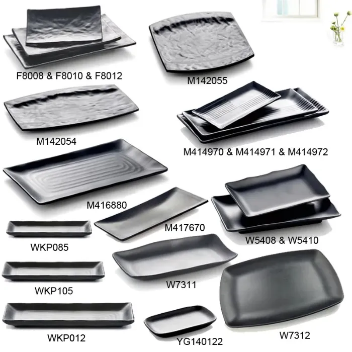 Japanese Style Melamine Dinner Plate - Rectangular Sushi Serving Dish ...