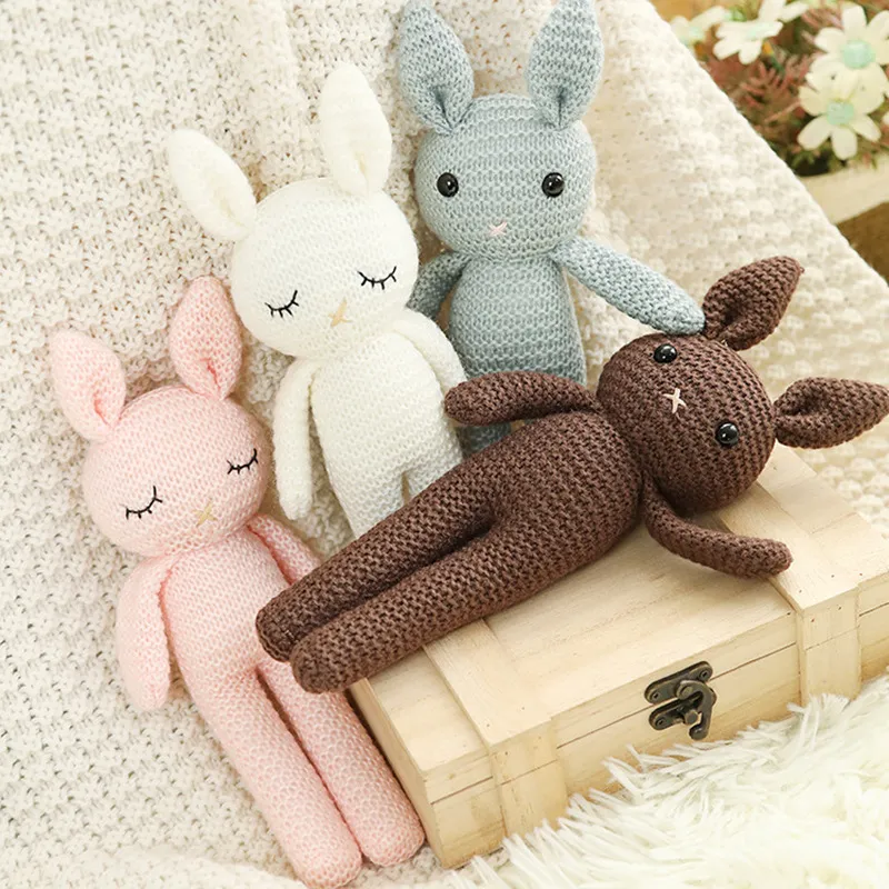 Super Mignon En Tricot Poupée En Peluche En Peluche Rabbit Jouet Bébé Confort Poupée Crochet De ...