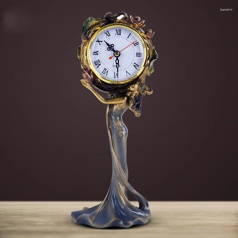 Classic Goddess Retro Home Desk Clock, Beautiful Girl Living Room Decor ...
