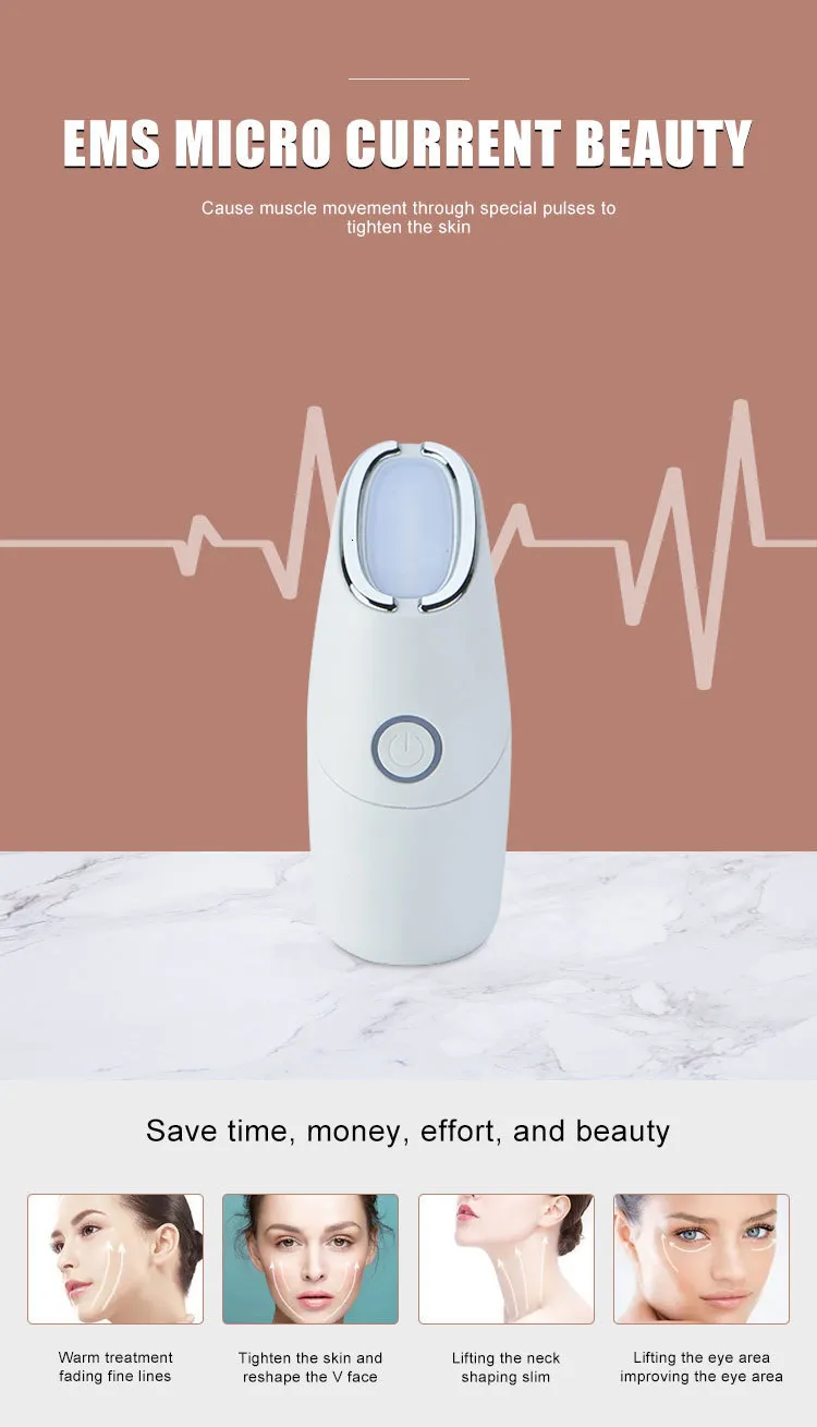 EMS LED Light Therapy Face Massager - Anti-Aging Skin Tightening Device ...