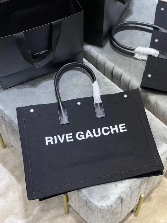 Luxury Designer Rive Gauche Beach Tote Bag For Women Large Linen ...