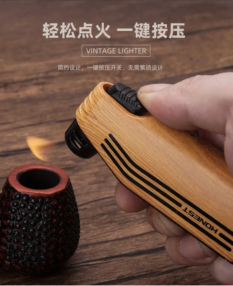 Retro Pipe Lighter Tool Set - Multifunctional Oblique Fire Inflatable ...