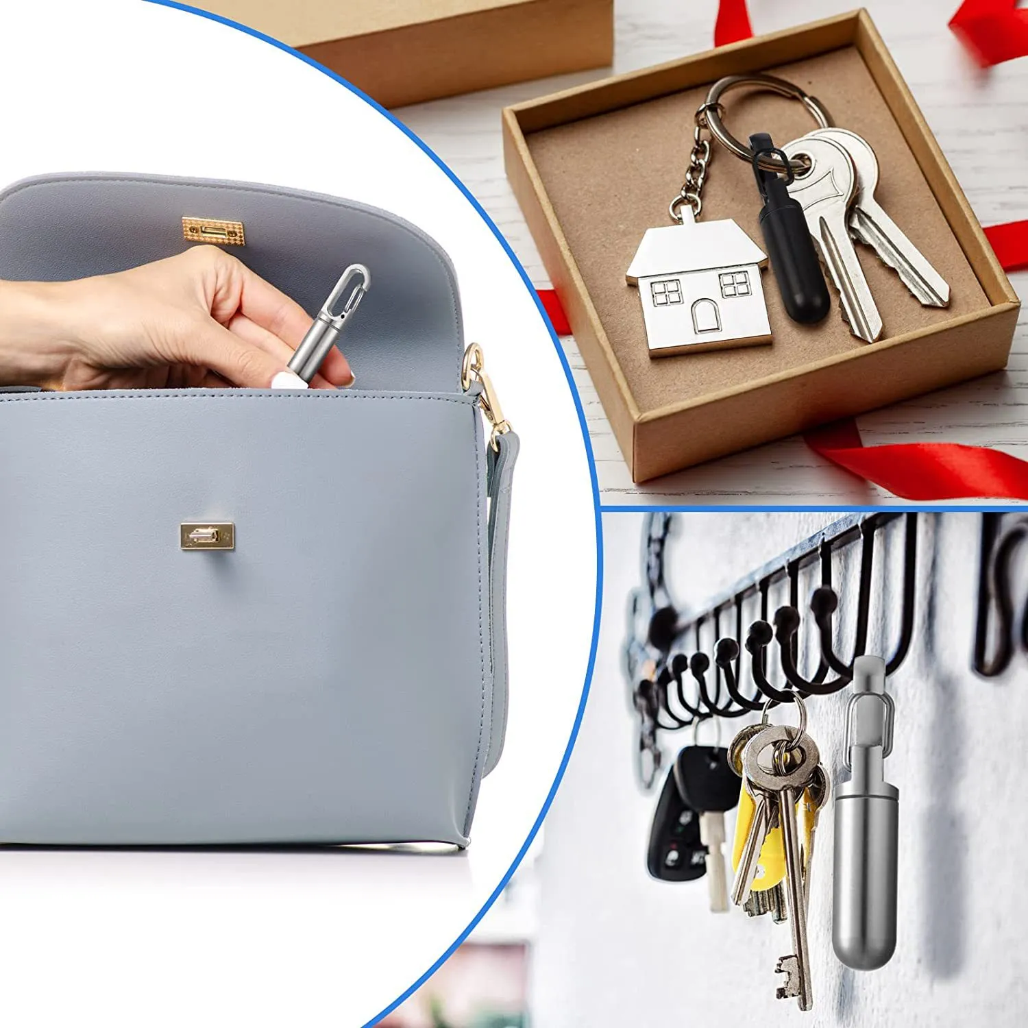Titanium Keychain Pill Holder - Waterproof Mini Pill Case Fob for ...