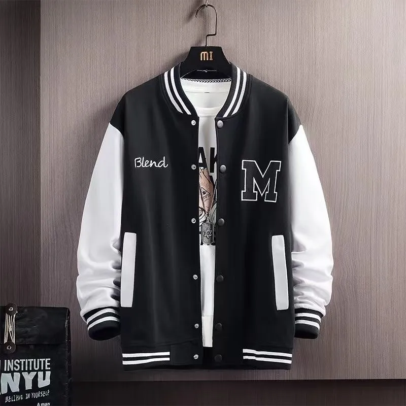 Oversized Varsity Jacket - Men's Hip Hop Bomber, Big M Patchwork ...
