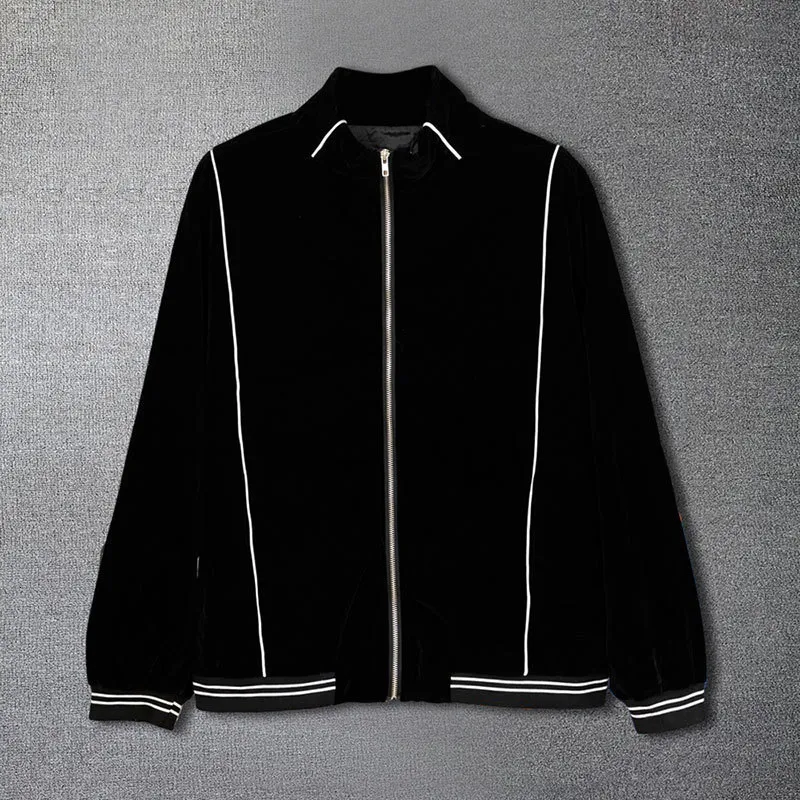 Men's High Quality European Dividing Line Zipper Baseball Jacket Coat ...
