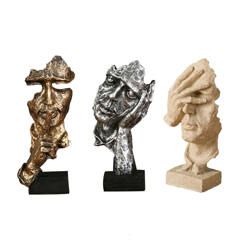 Decoration Figures Abstract Resin Statue Set House Figurines Nordic ...
