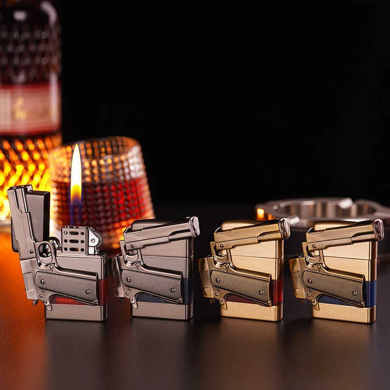 GAG1 Refillable Butane Lighters Zinc Alloy Body With Visible Chamber ...