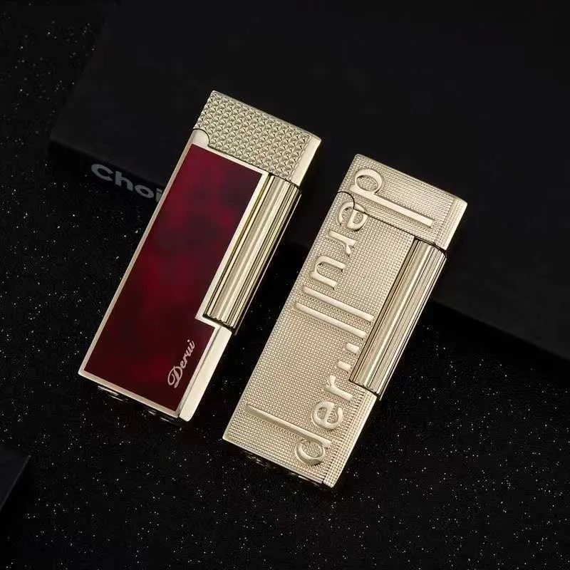 Derui Butane No Gas Lighters Narrow Metal Body With Grinding Wheel ...