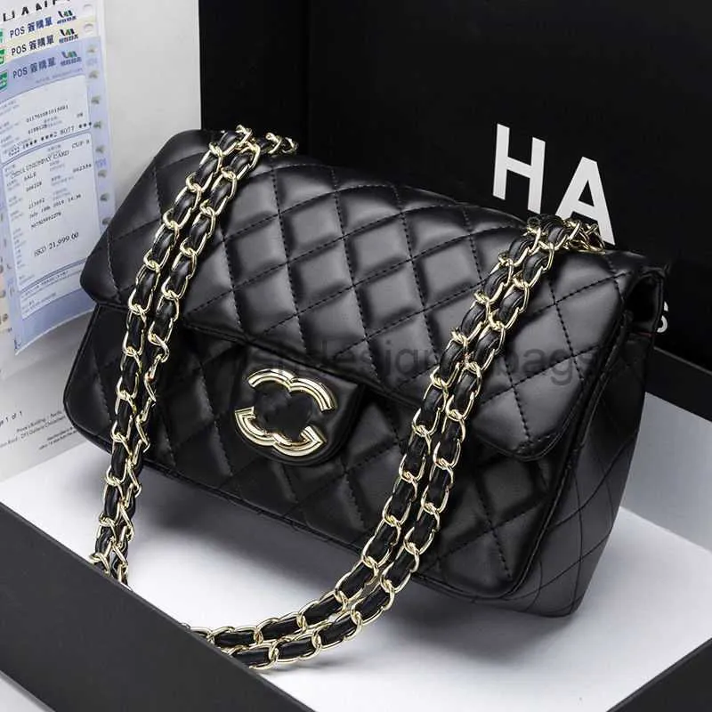 Luxury Leather Designer Flap Bag For Women Classic Single Black Flap Shoulder Bag With Chain ...