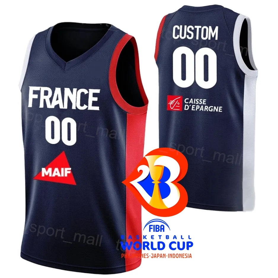 Print National Team Basketball France 90 Paul Lacombe Jersey 39 Yoan ...
