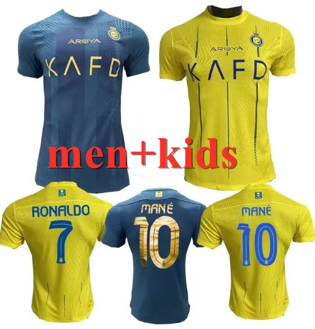 Al Nassr FC Soccer Jerseys Ronaldo 2023 2024 Home Yellow Away 23 24 CR7 Gonzalo Martinez Talisca ...