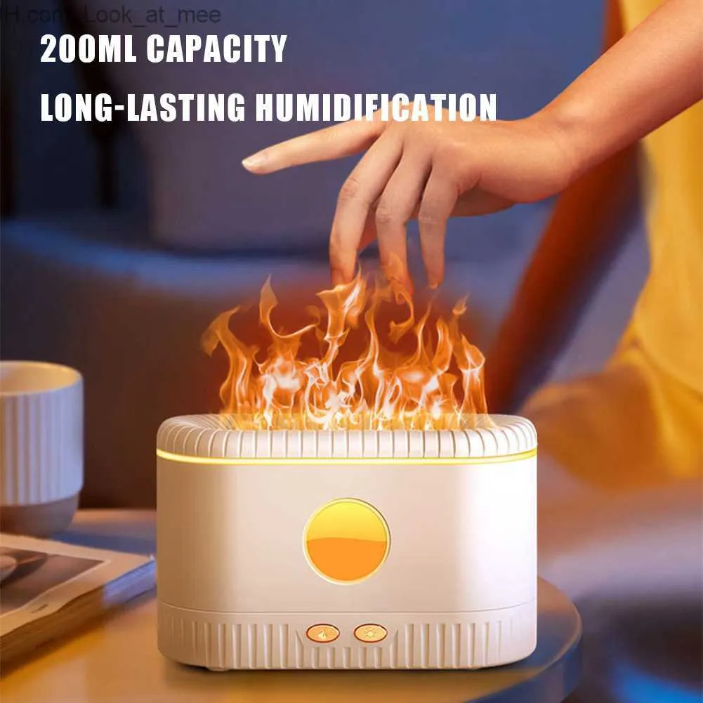 DHgate.com:2024Colorful Flame Humidifier, Desktop Diffuser, Waterless ...